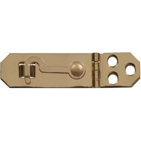 Hillman 851417 075 In Solid Brass And Bright Brass Hasp With Hook
