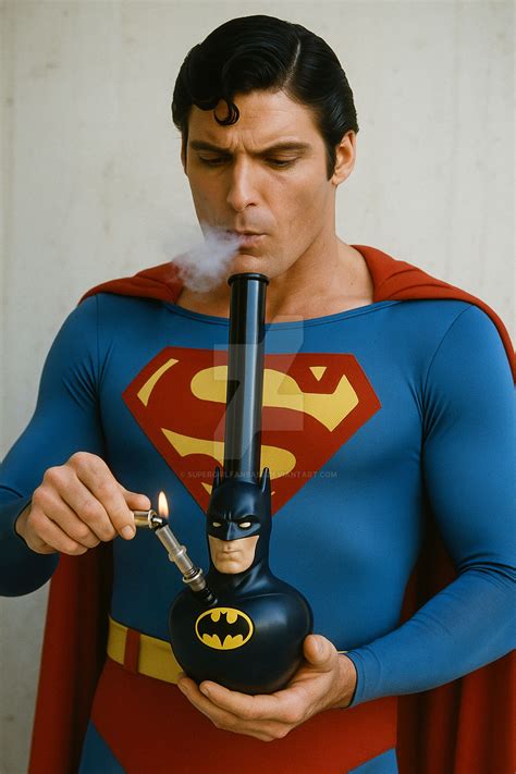 Superman Smoking A Batman Bong By Supergirlfanbase On Deviantart