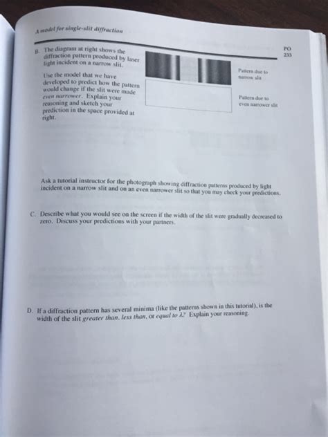 Solved The Diagram At Right Shows The Diffraction Pattern