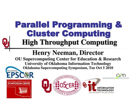 PPT Parallel Programming Cluster Computing High Throughput Computing PowerPoint Presentation
