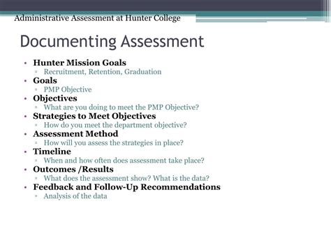 Ppt Hunter College Administrative Assessment Powerpoint Presentation