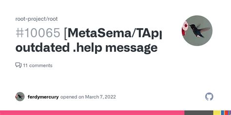 Metasematapplication Outdated Help Message · Issue 10065 · Root