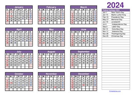 Printable Full Year 2024 Calendar Pdf Calendar 2024 Printable