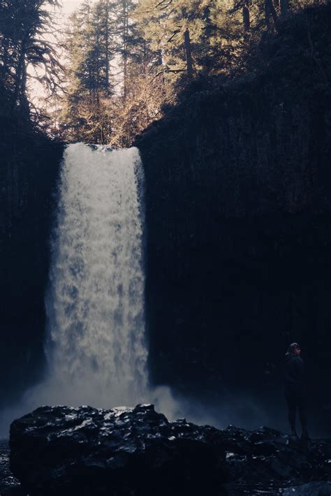 Darkness Descending On Abiqua Falls Or Rwaterfalls