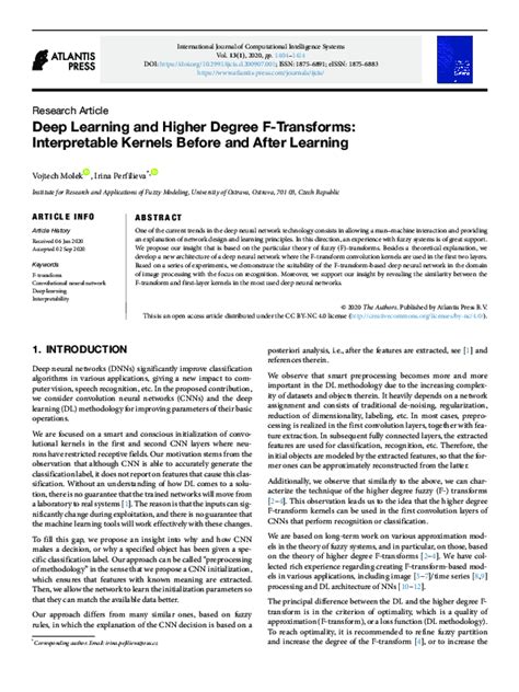 Pdf Deep Learning And Higher Degree F Transforms Interpretable
