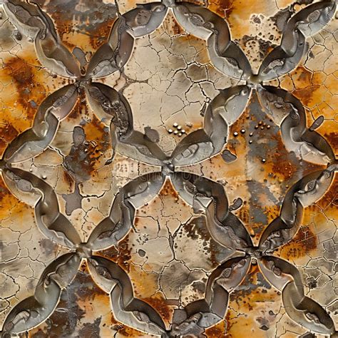 Black Rust And Ivory Ceramic Tiles Seamless Stock Illustration