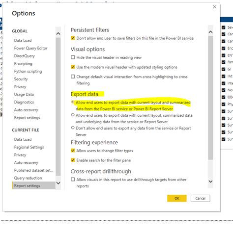 export data with current layout microsoft fabric community