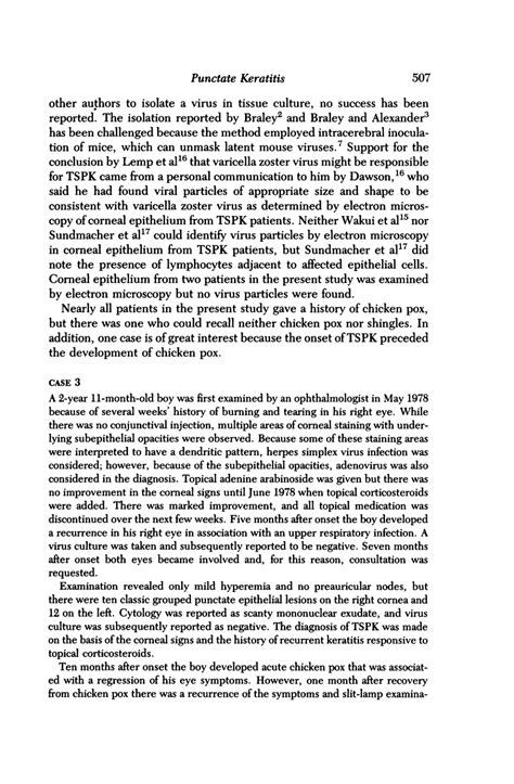 Thygesons Superficial Punctate Keratitis Natural History And Association With Hla Dr3 Pmc