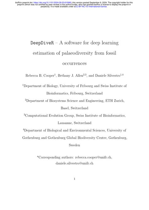 Pdf Deepdiver A Software For Deep Learning Estimation Of Palaeodiversity From Fossil Occurrences