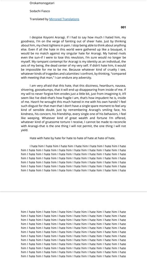 I Finally Finished Orokamonogatari The Fools Story Ies First Arc Sodachi Fiasco R Araragi