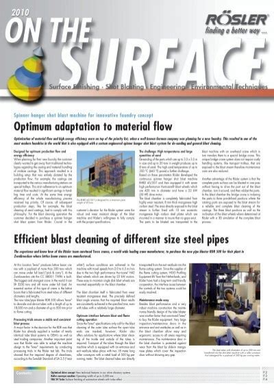 Optimum Adaptation To Material Flow Efficient Blast Cleaning Of