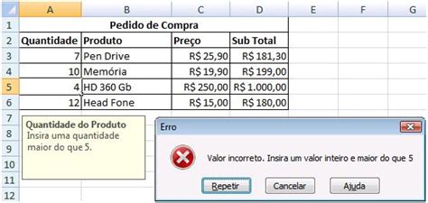 Validação de Dados no Excel a proteção condicional