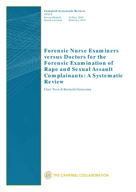 Pdf Campbell Systematic Reviews 20145 Forensic Nurse Examiners