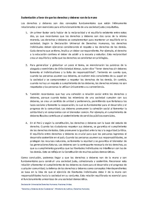 Debate Argumentación Hjg Sustentación A Favor De Que Los Derechos Y