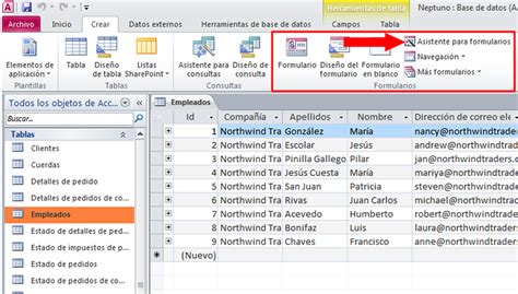 Uso De Barra De Herramientas Microsoft Access Formularios