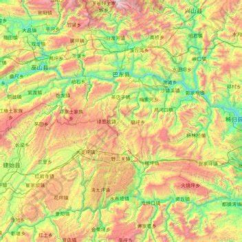 巴东县地形图、海拔、地势