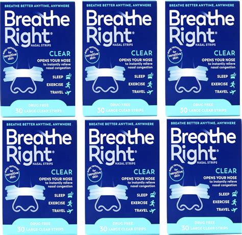 Breathe Right Nasal Strips Clear For Sensitive Skin Large