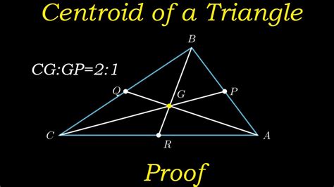 centroid of a triangle divides a median in the ratio 2 1 youtube