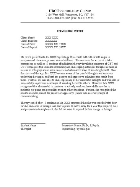 Sample Termination Report Pdf