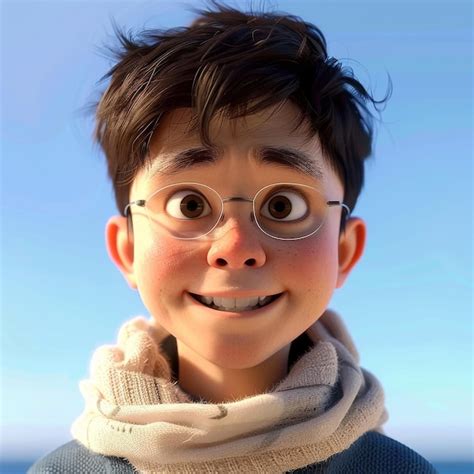 Premium Photo Portrait Of A Smiling Boy With Glasses