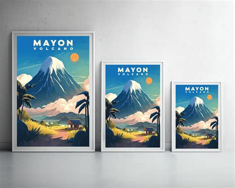 Mayon Volcano Philippines Travel Postermayon Volcano Wall Art Print