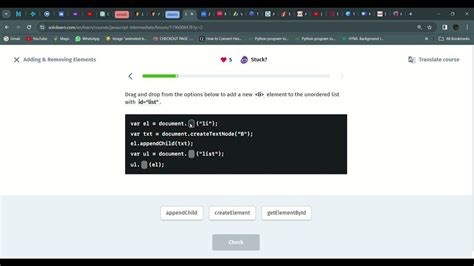 18 adding and removing elements javascript intermediate sololearn