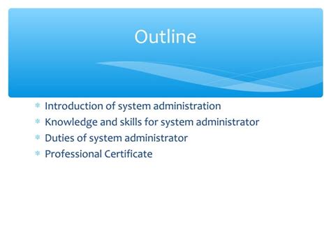 System Administration Introduction To System Administration Ppt