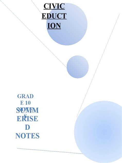 Civic Education G10 Notes Pdf Cost Of Living Citizenship