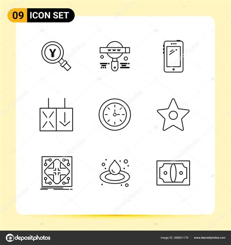 Universal Outlines Set Web Mobile Applications Alarm Reverse Web Light Stock Vector By Flatart