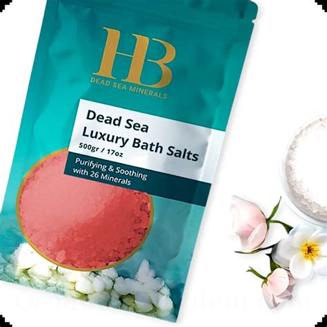 Dead Sea Bath Salts Coral Color With 26 Minerals By Hb 500g 17oz — Made In Israel