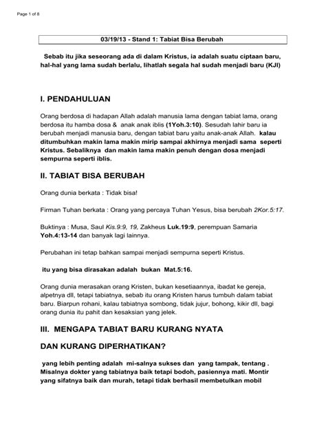 Stand 1 Tabiat Bisa Berubah