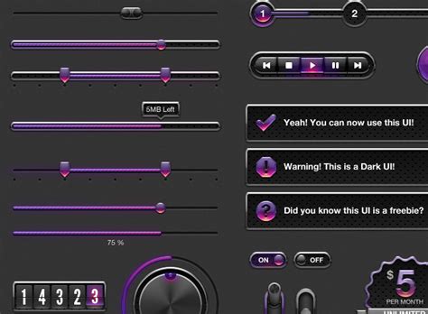 Dark Ui Kit Free Psd Download Freeimages
