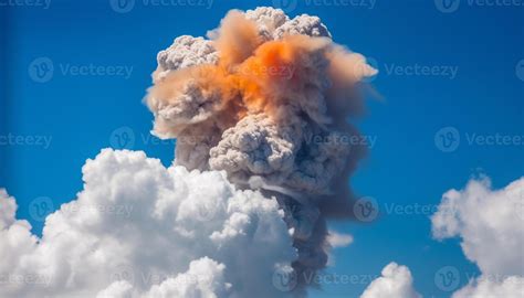 Flame Exploding In Natural Phenomenon Danger To Environment And Sky Generated By Ai 24890846