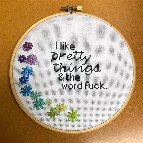 I Like Pretty Things Cross Stitch Hoop