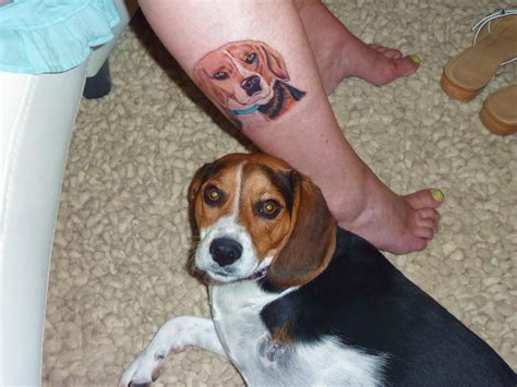 Wow Beagle Tattoo♥ Thats Great And So Cute♫ Beagle Tattoo Cute