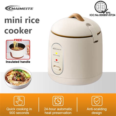 Maimeite Mini Rice Cooker 12l Non Stick Inner Pot Electric Cooker Easy