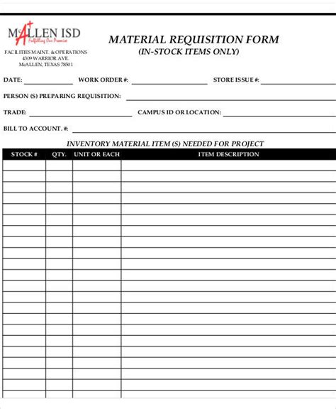 Free 45 Requisition Forms In Ms Word Pdf