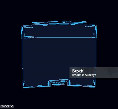 미래 지향적인 프레임 또는 인터페이스 Hud 요소 벡터 일러스트레이션이 분리되어 있습니다 Brand Name Video Game에 대한 스톡 벡터 아트 및 기타 이미지