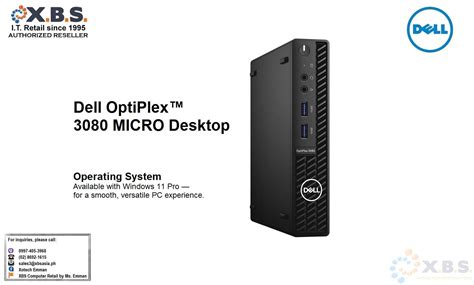 Desktop Dell Optiplex 3080 Micro Intel® Core™ I5 10500t Processor