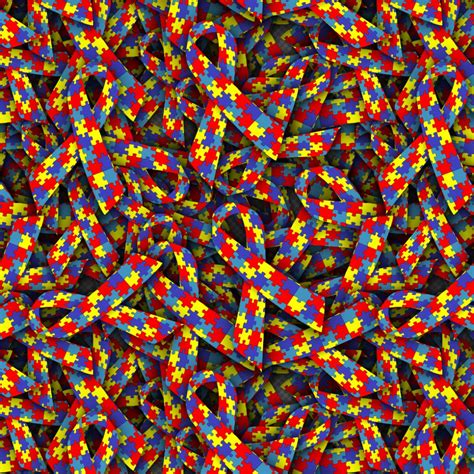 Autism Awareness Ribbon Pattern
