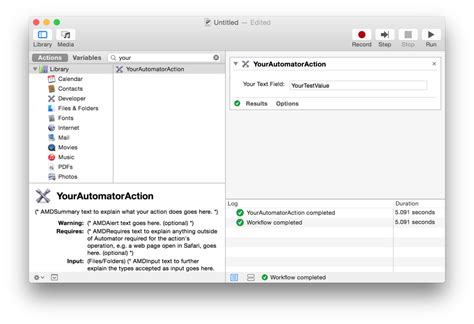 Technical Note Tn2322 Building A Cocoa Applescript Applescriptobjc Automator Action