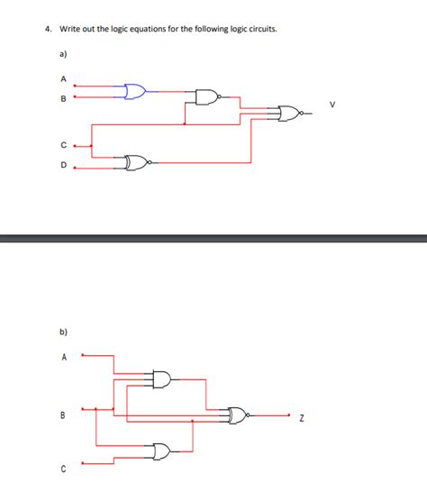 Solved Write Out The Logic Equations For The Following Chegg