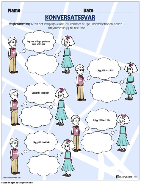 Storyboard That Kommunikationsarbetsblad För Utbildning