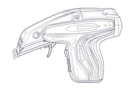 Hairdryer Wireframe On White Background Eps10 Format Premium Ai