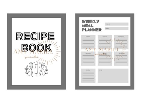 Recipe Book And Meal Plan Digital Download Etsy