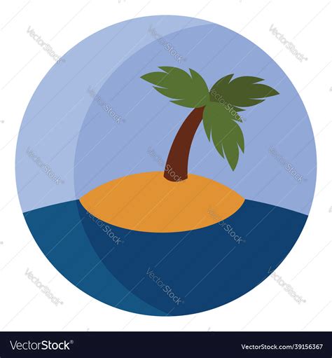 Stranded Island Icon On White Background Vector Image
