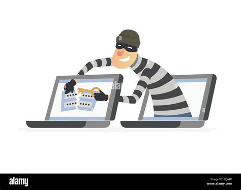 Hacker Stealing Password Cartoon People Characters Illustration Stock