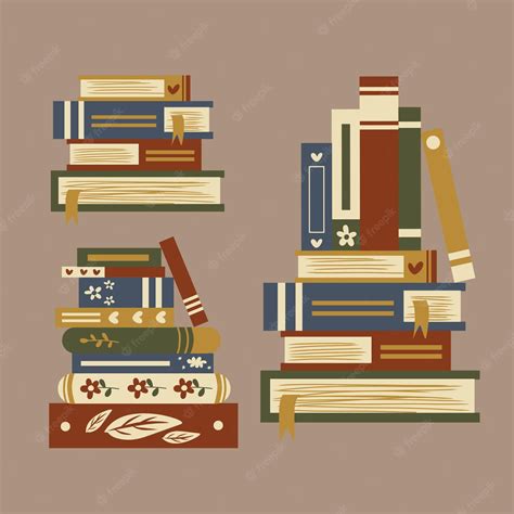 Premium Vector Stack Of Books Cute Playful And Colorful Hand Drawn