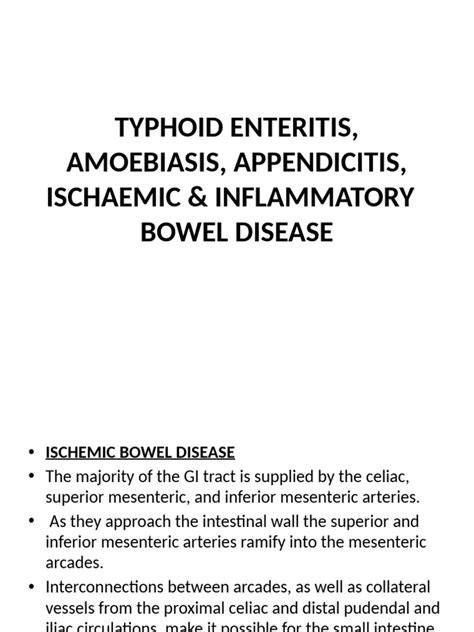 Typhoid Enteritis Amoebiasis Appendicitis And Ischaemic Pdf Crohns