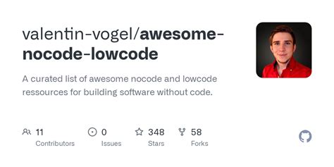 github valentin vogel awesome nocode lowcode a curated list of